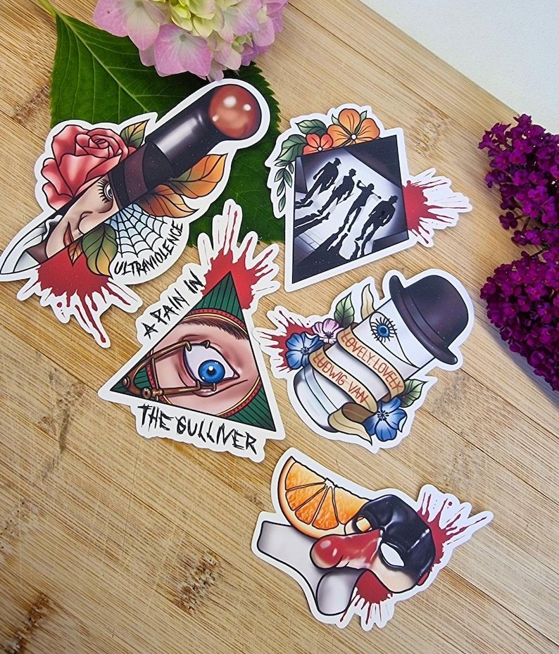 A Clockwork Orange Stickers, 5 Pack, Gloss Vinyl Waterproof Permanent ...