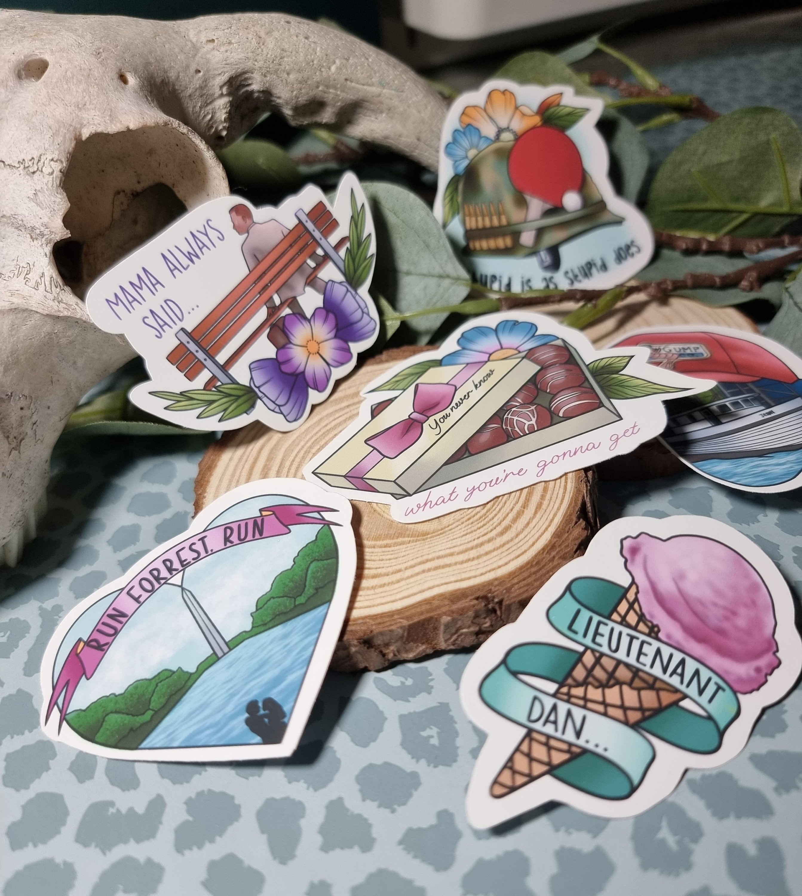 Forrest Gump Stickers 6 Pack Gloss Vinyl Waterproof - Etsy