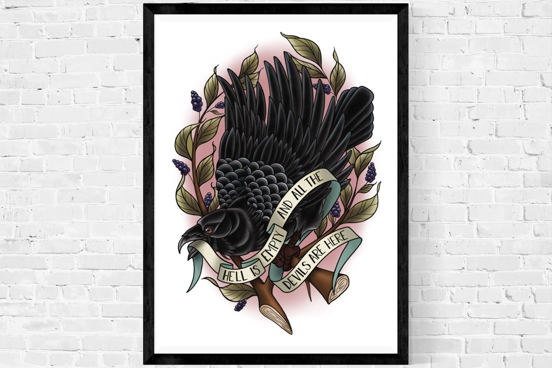 Shakespeare Print Set A5 A4 Tattoo Style Quotes Play | Etsy