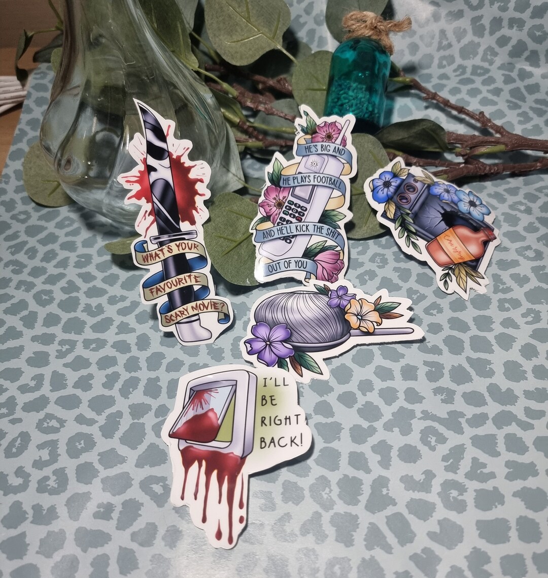 Scream Stickers, 5 Pack, Gloss Vinyl Waterproof Permanent Sticker Pack ...