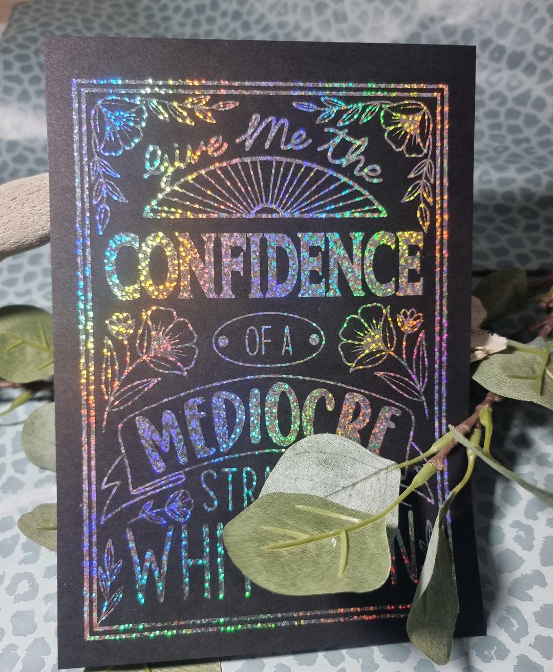 Mediocre Man Foiled Print, A4 or A5 Black or White, Choose Your Foil ...