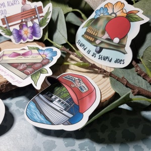 Forrest Gump Stickers, 6 Pack, Gloss Vinyl Waterproof Permanent Sticker ...