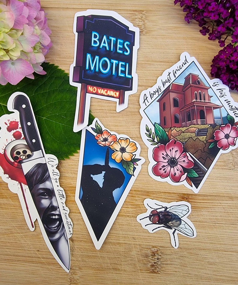 Psycho Stickers, 5 Pack, Gloss Vinyl Waterproof Permanent Sticker Pack ...