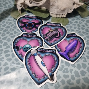 BDSM Heart Colour Stickers, 5 Pack, Gloss Waterproof Permanent Stickers ...