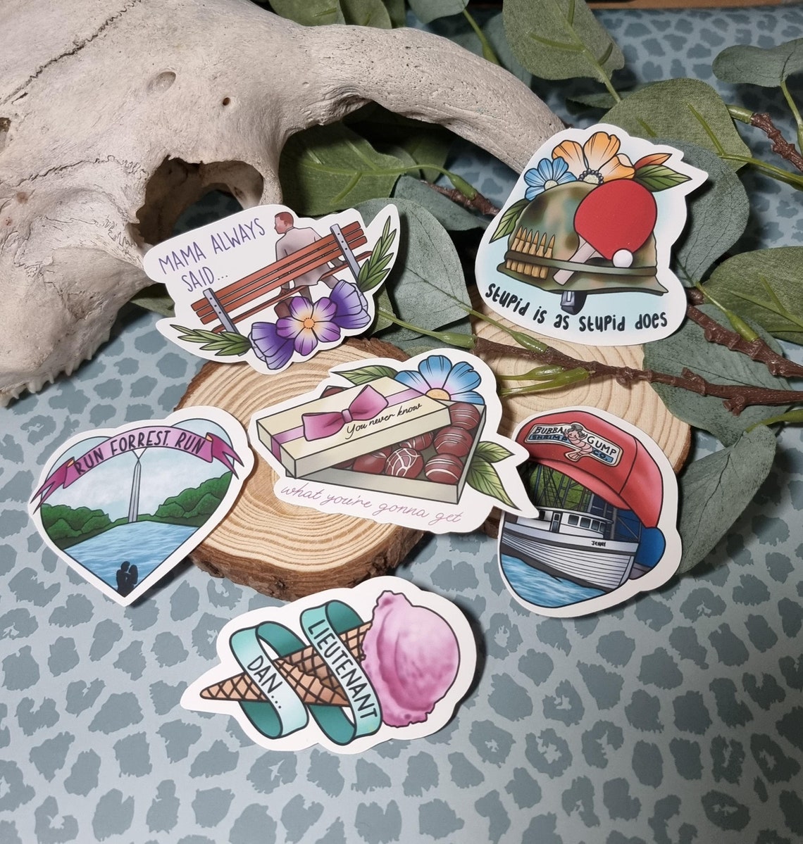 Forrest Gump Stickers 6 Pack Gloss Vinyl Waterproof - Etsy