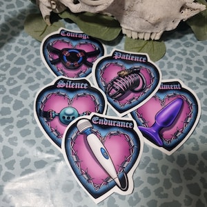 BDSM Heart Colour Stickers, 5 Pack, Gloss Waterproof Permanent Stickers ...