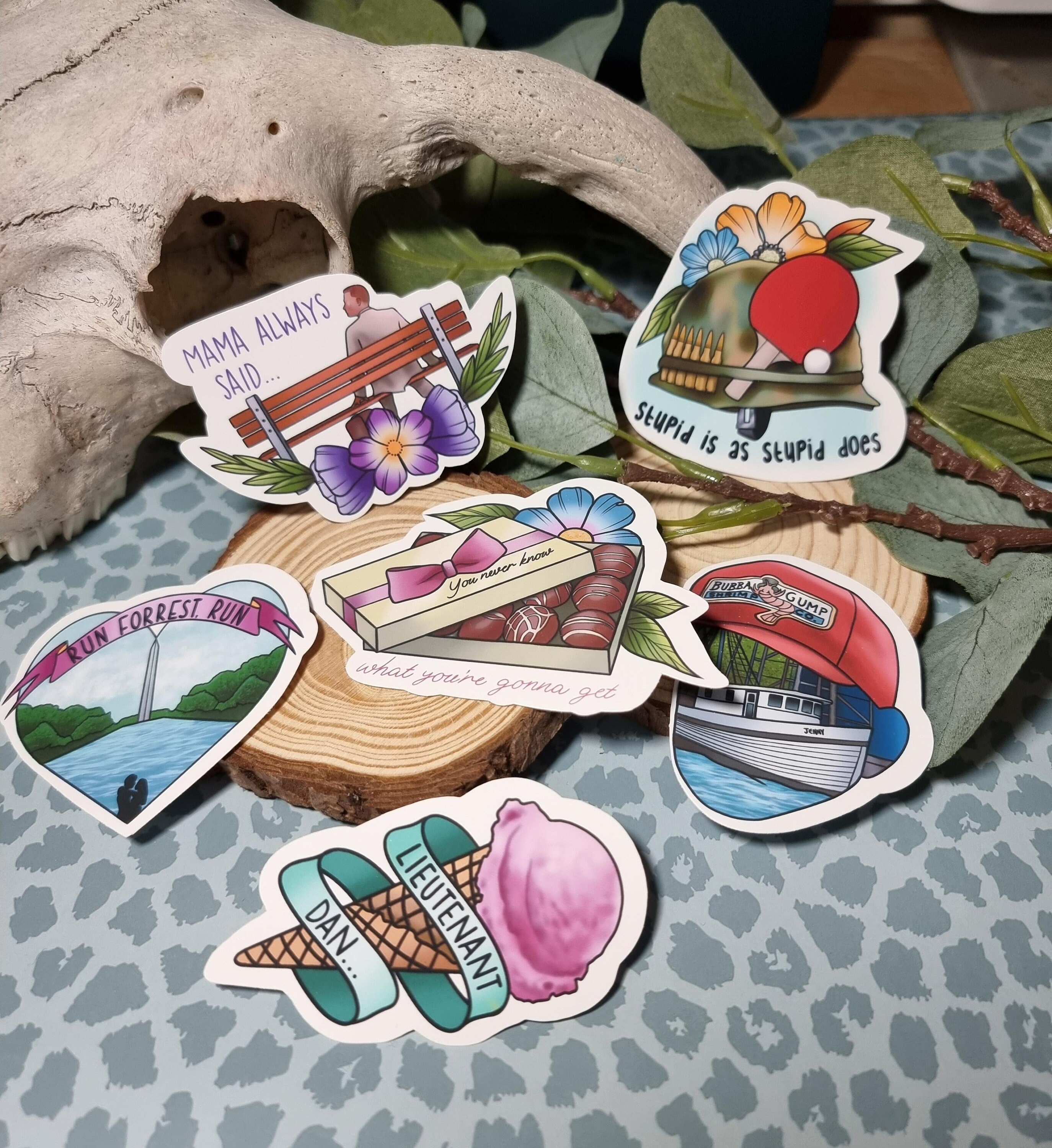 Forrest Gump Stickers 6 Pack Gloss Vinyl Waterproof - Etsy