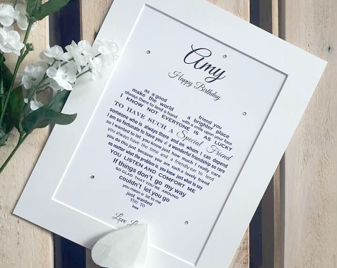 Friendship Poem Personalised Frame Friend Poem Gift for Friend Best ...