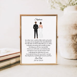 Dad on My Wedding Day Gift From Daughter, Father of Bride Poem ...