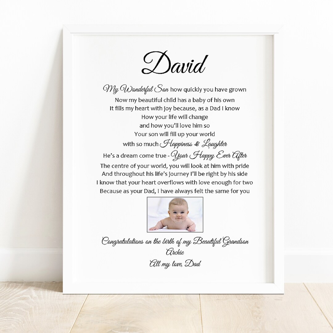 New Grandchild Gift to Daughter, Son and Partner Pregnancy, Letter From ...