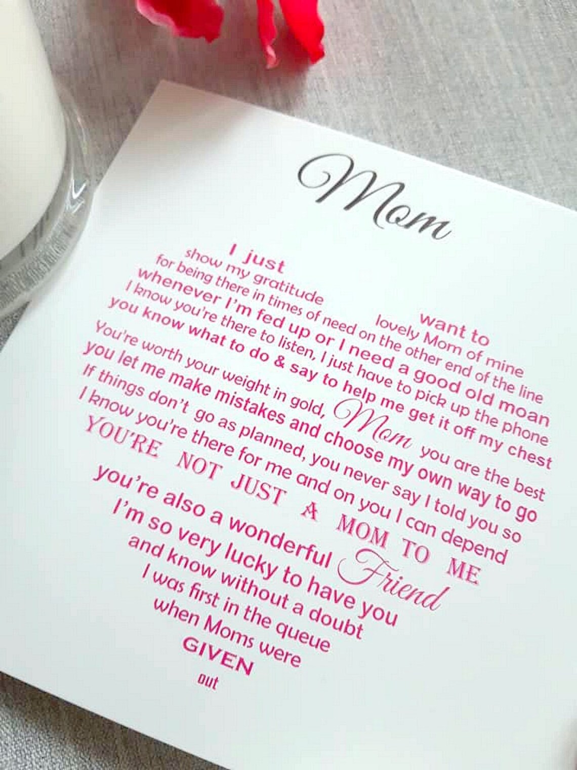 Mum Card Mam Birthday Card Mom Cards Sentimental Mum card | Etsy