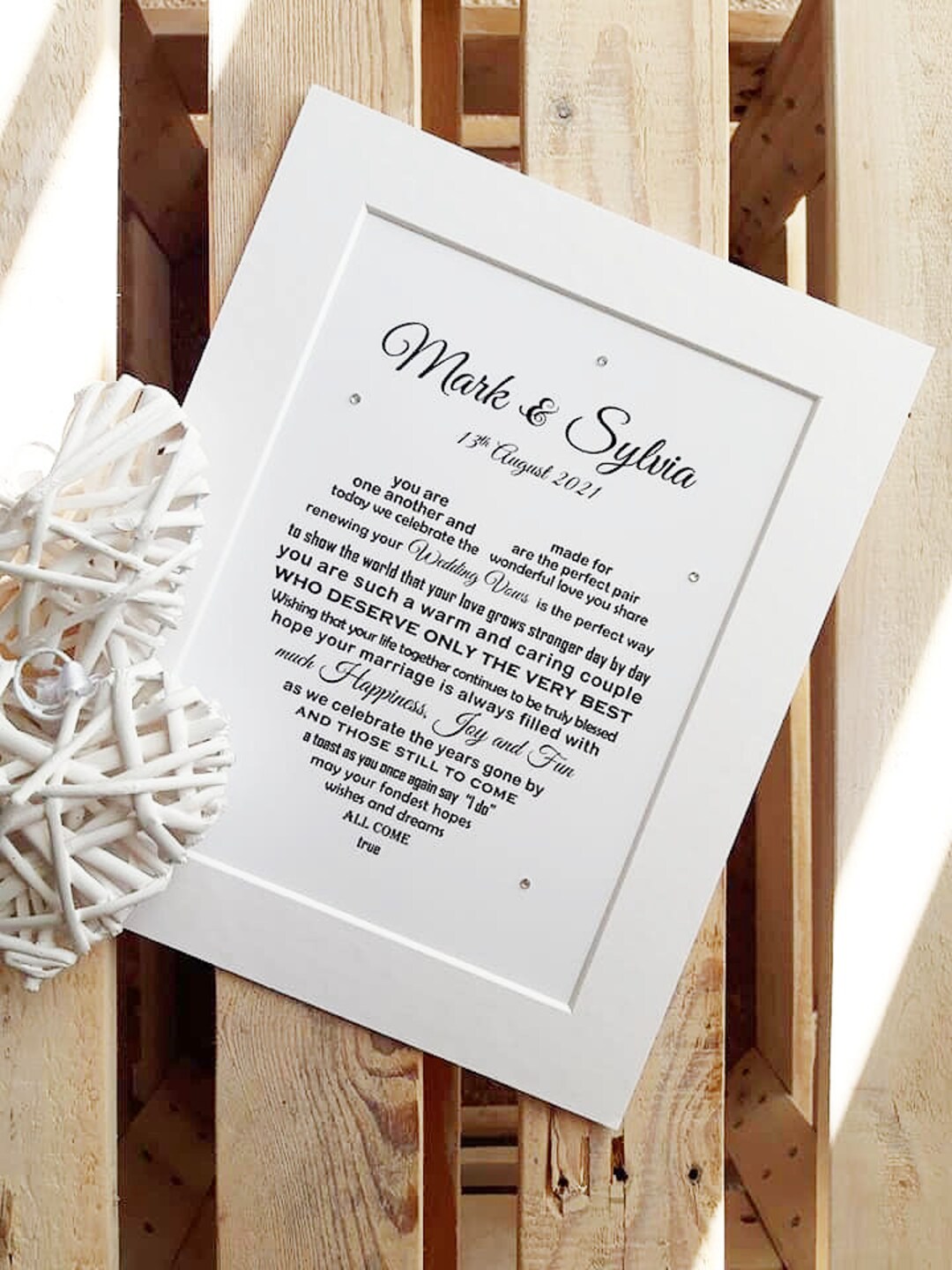 Wedding Vow Renewal Gift, Personalised Couple Print, Marriage ...