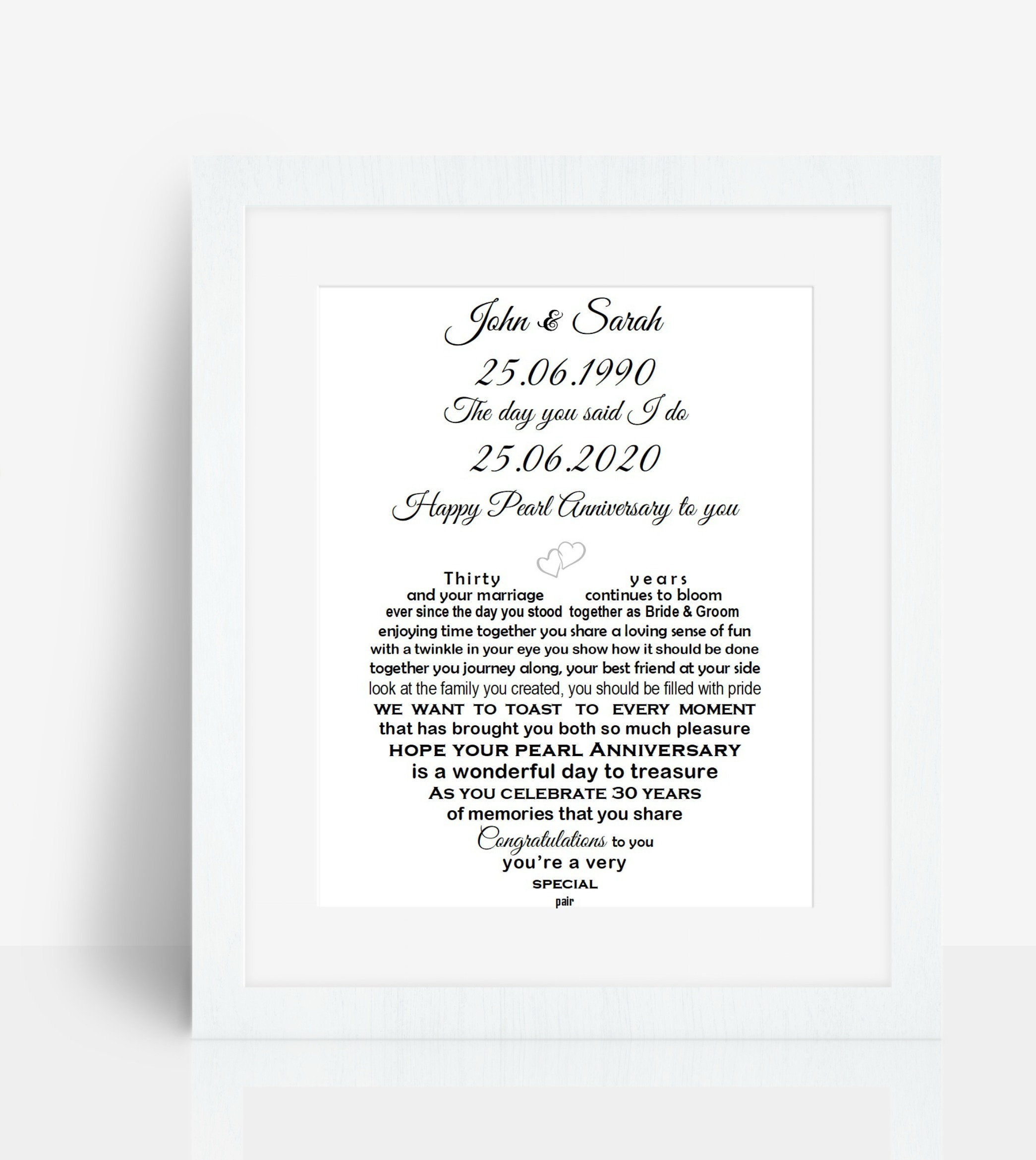 30th Wedding Anniversary Poems