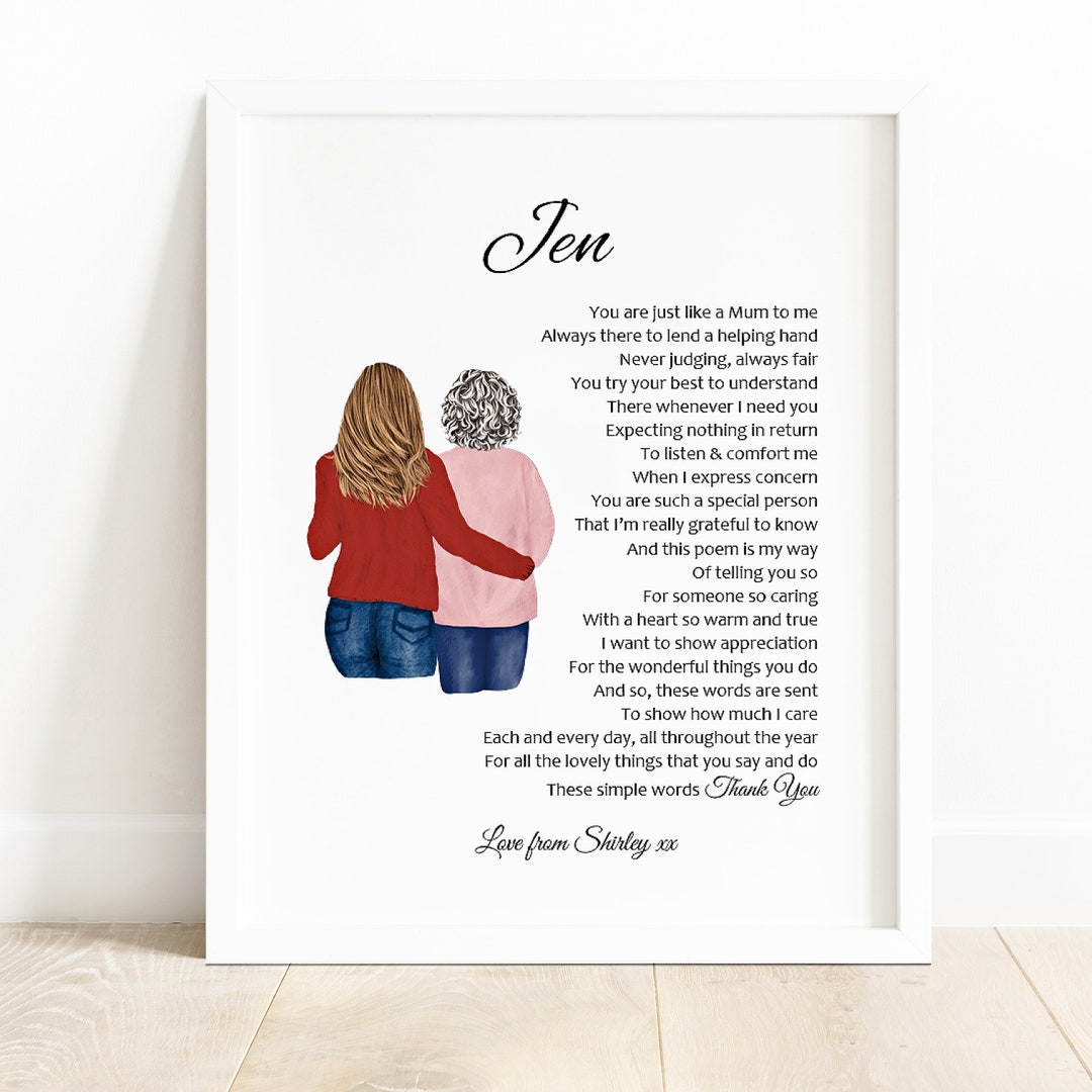 Stepmother T 10x8 Step Mum Poem Step Mam Print Stepmom Etsy