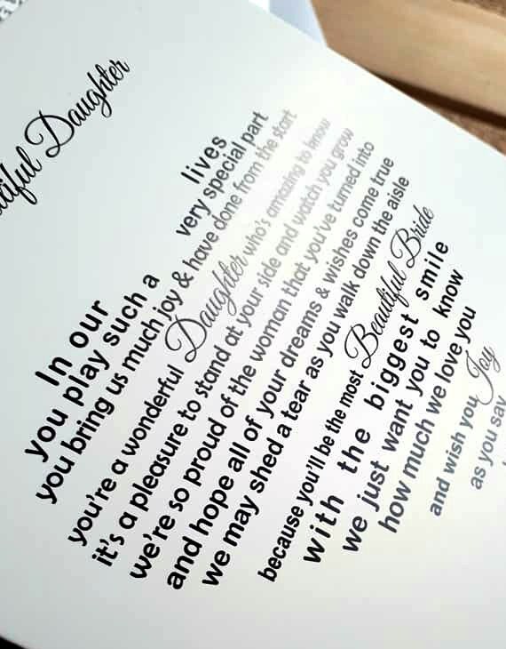 Daughter's Wedding Card From Parents Daughter Wedding | Etsy