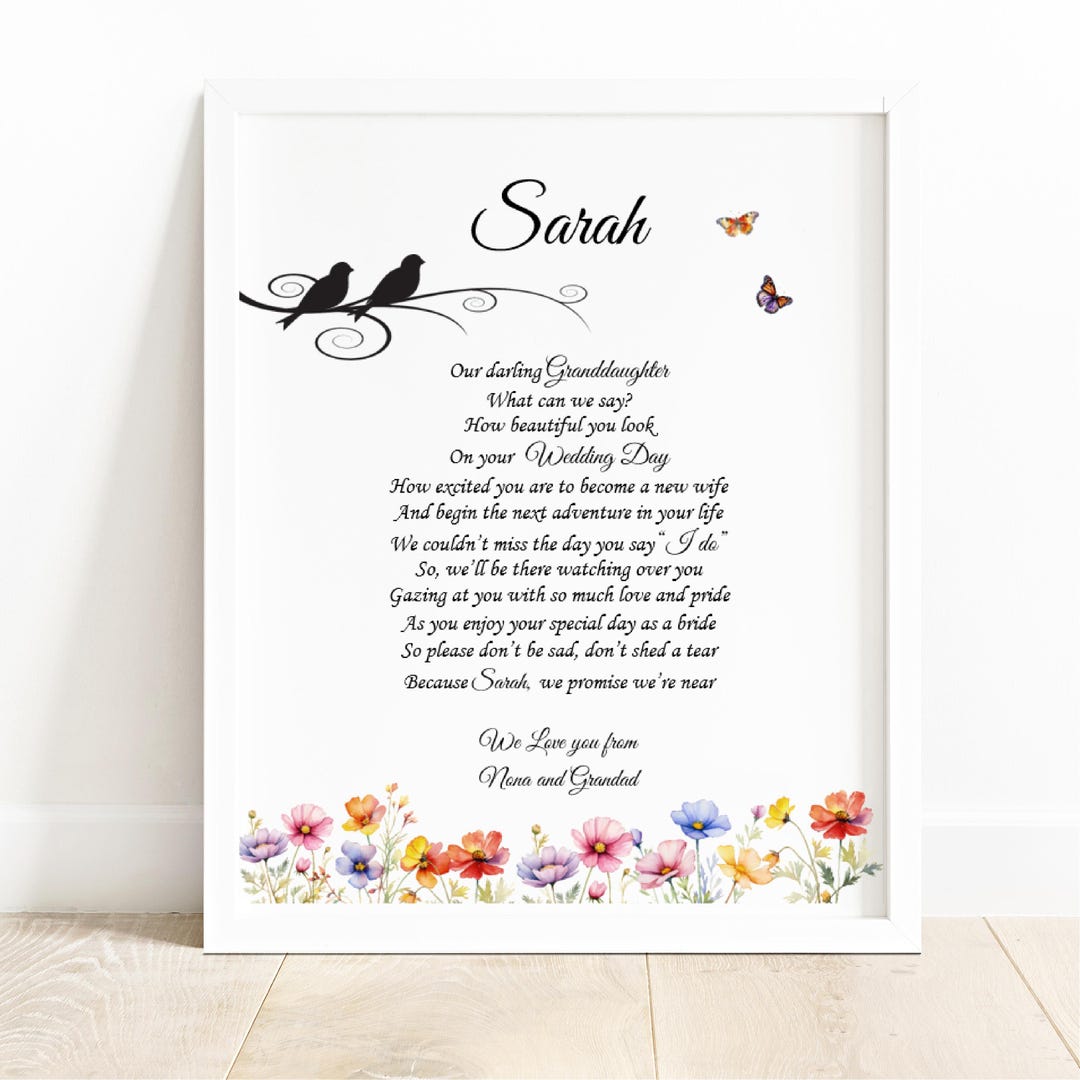 Grandaughter's Wedding Day, Custom Letter From Heaven, in Memorial Gift ...