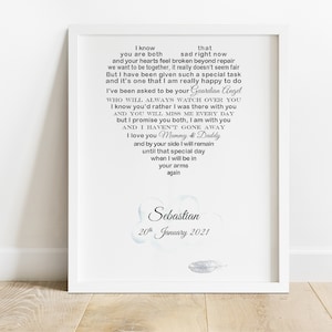 Letter From Heaven, Angel Baby Message to Parents, Memorial Keepsake ...