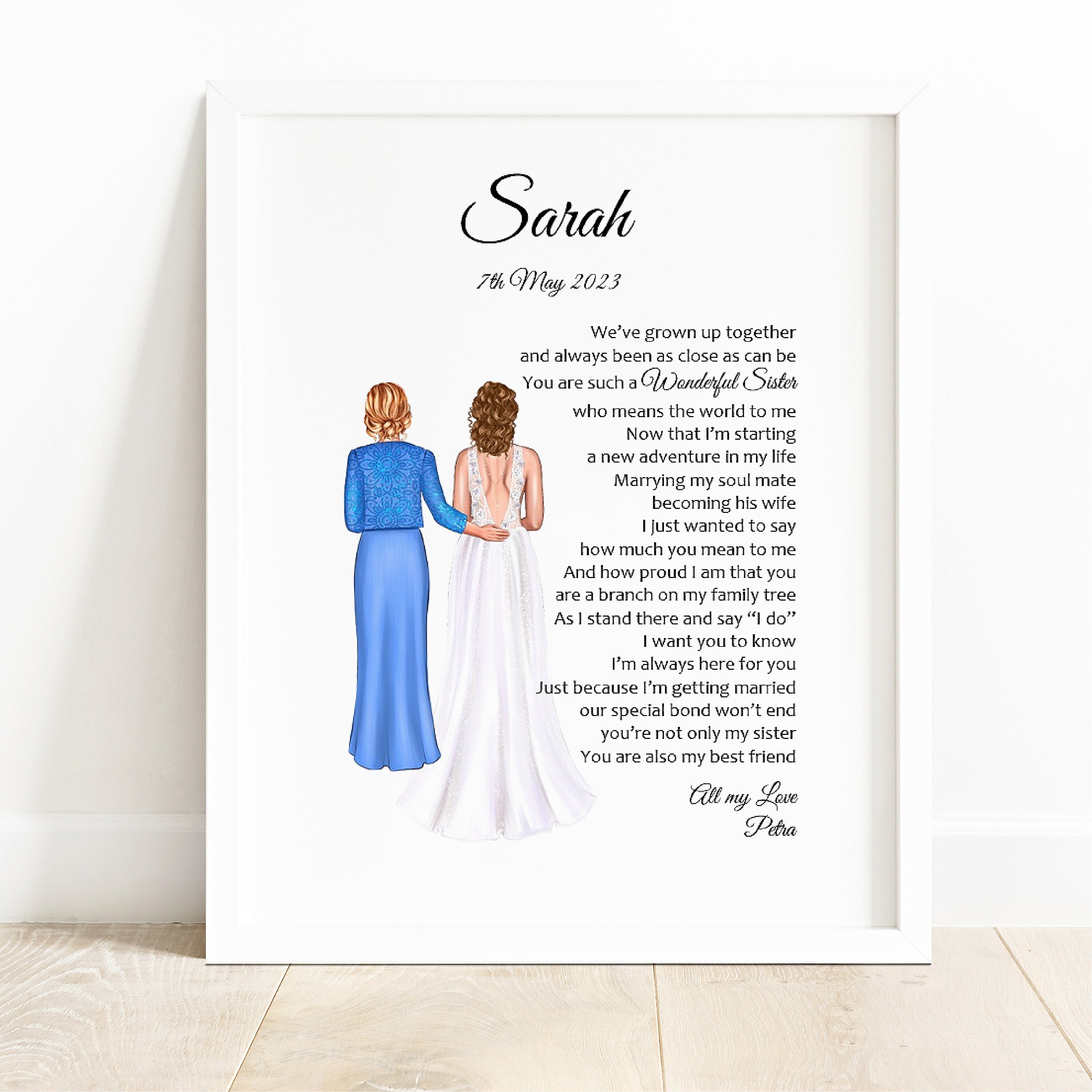 Grandaughter's Wedding Day, Custom Letter From Heaven, in Memorial Gift ...