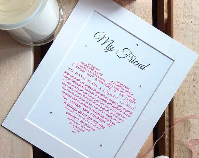 Friendship Poem Personalised Frame Friend Poem Gift for Friend Best ...
