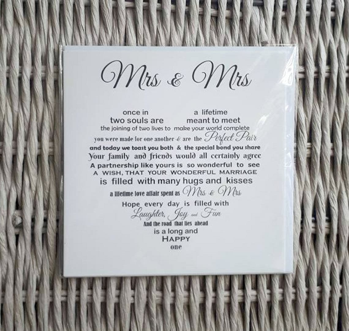 Lesbian Wedding Card Lesbian Couple Mrs And Mrs Card Bride Etsy