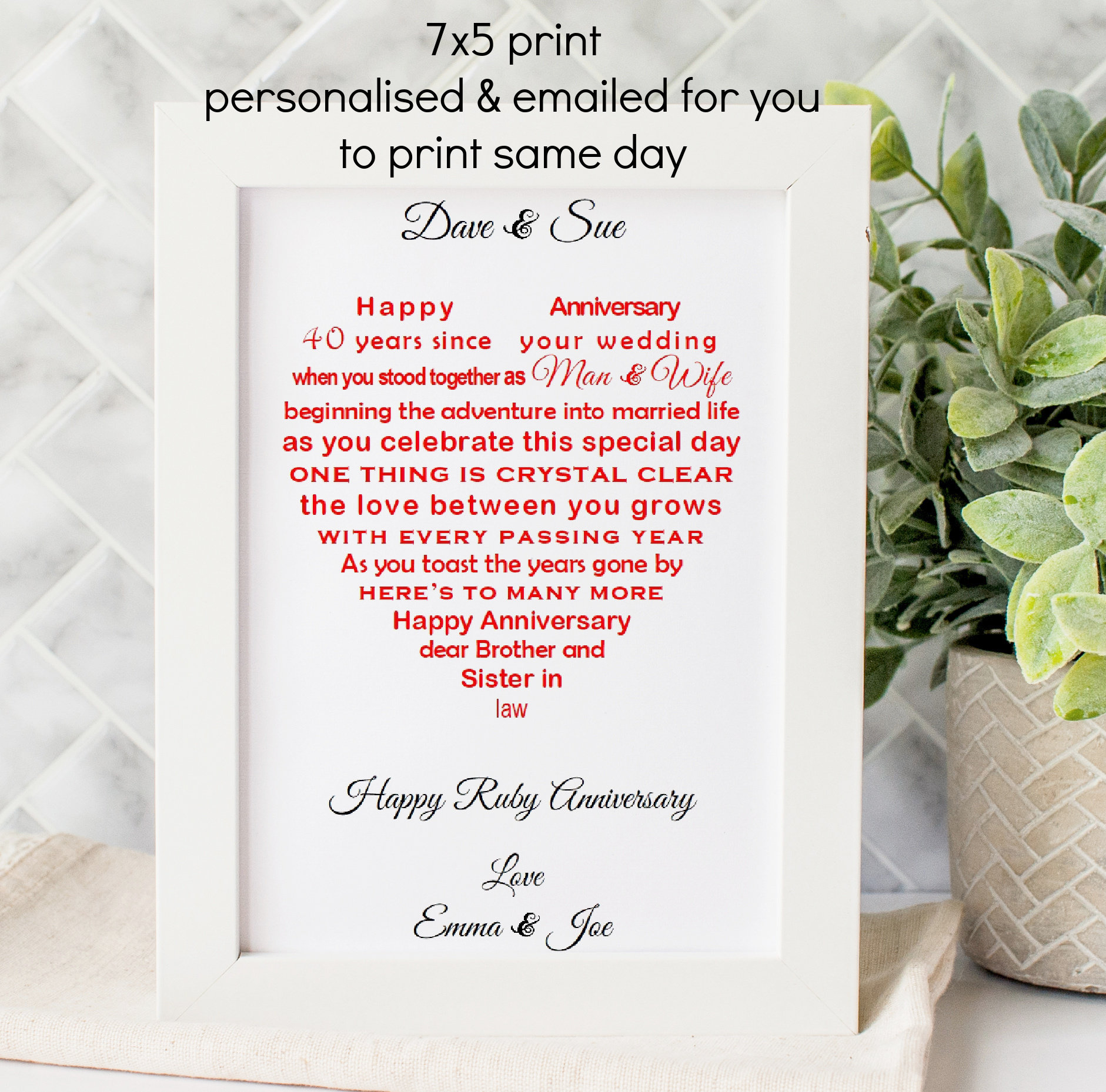 25th Anniversary Poems