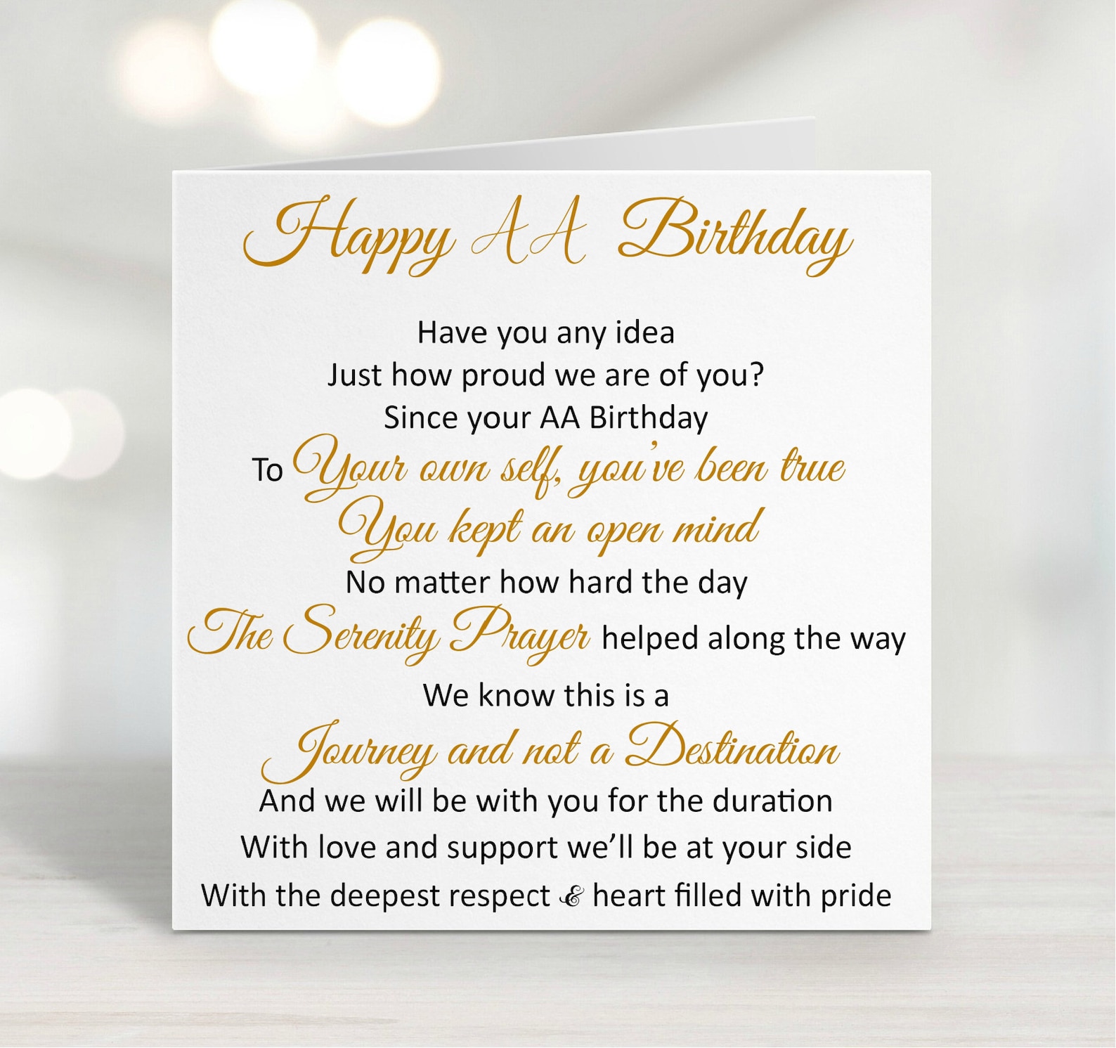 AA Birthday Card Sobriety Card Sober Poem Recovery Card - Etsy UK