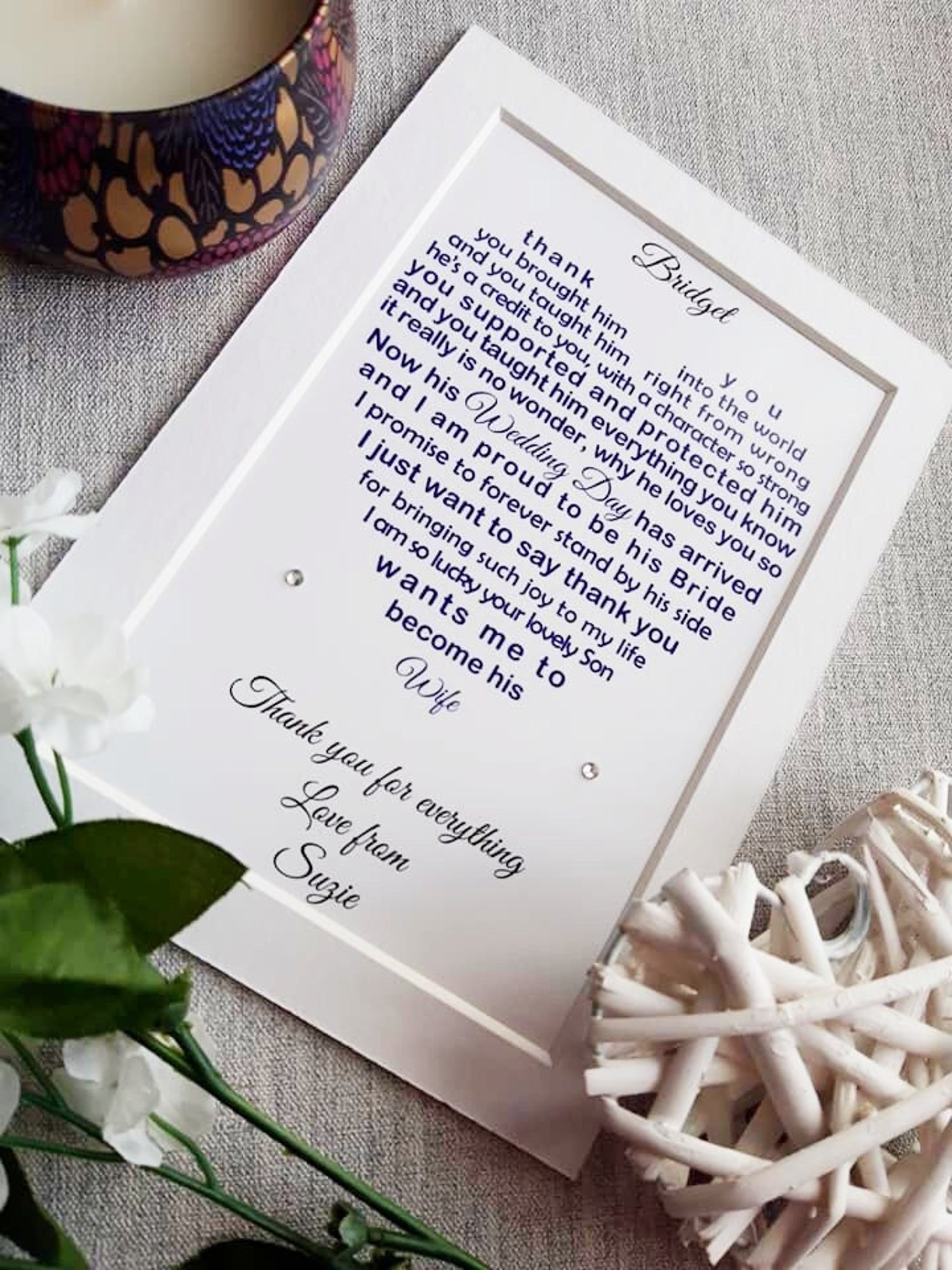 Mother of the Groom Gift From Bride Mother of Groom Gift - Etsy