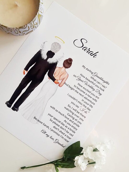 Grandaughter's Wedding Day, Custom Letter From Heaven, in Memorial Gift ...