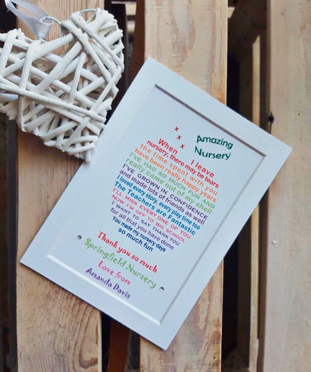 Nursery Leaving Gift UNFRAMED 7x5 Print Thank You Nursery Kindergarten ...