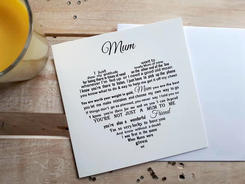 Mum Card Mam Birthday Card Mom Cards Sentimental Mum card | Etsy