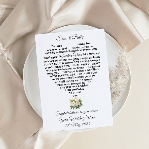 Personalised Vow Renewal Card - Etsy UK