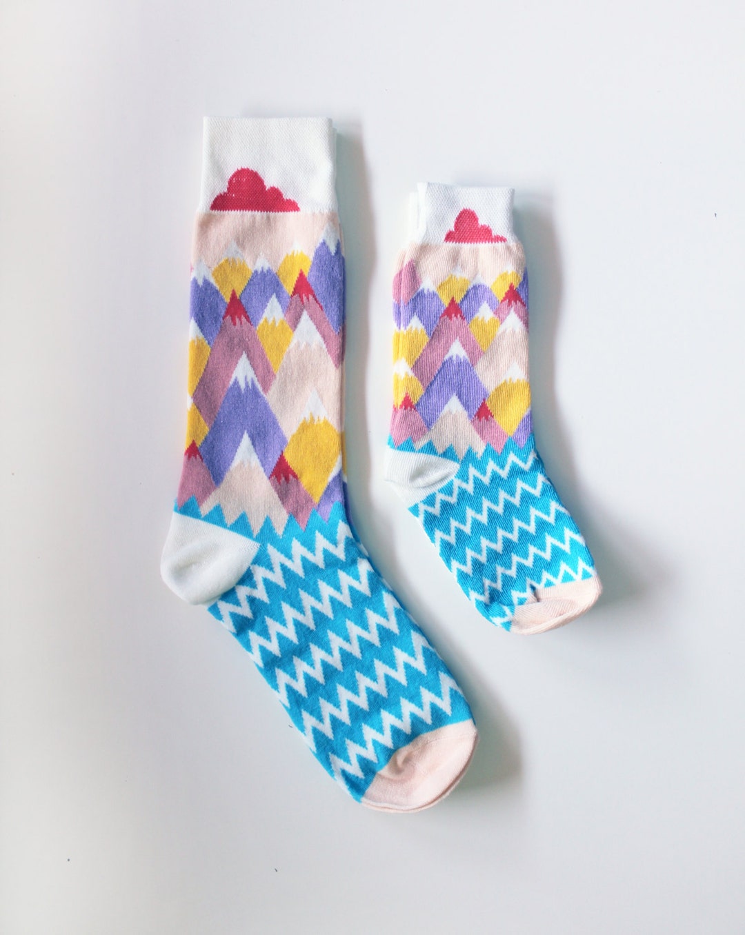 Like Me Socks for Kids and Parents // MONTAGNE, NUAGE and HERBE - Etsy