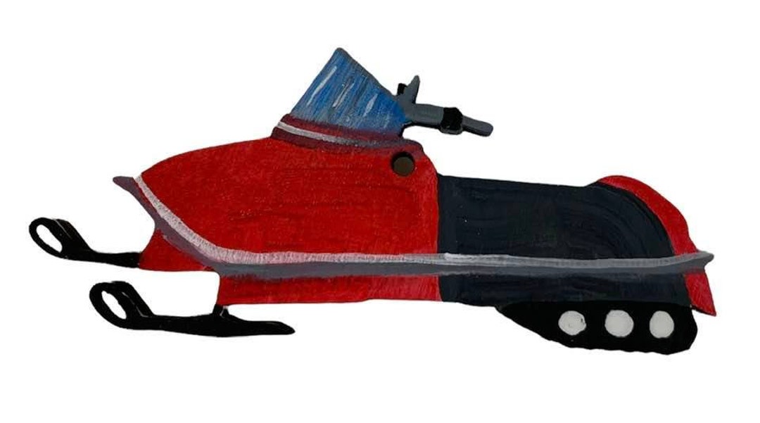 Personalied Hand Painted Snow Mobile Ornament - Etsy