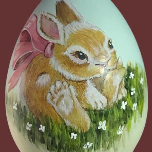 Hand Painted Bunny - Etsy