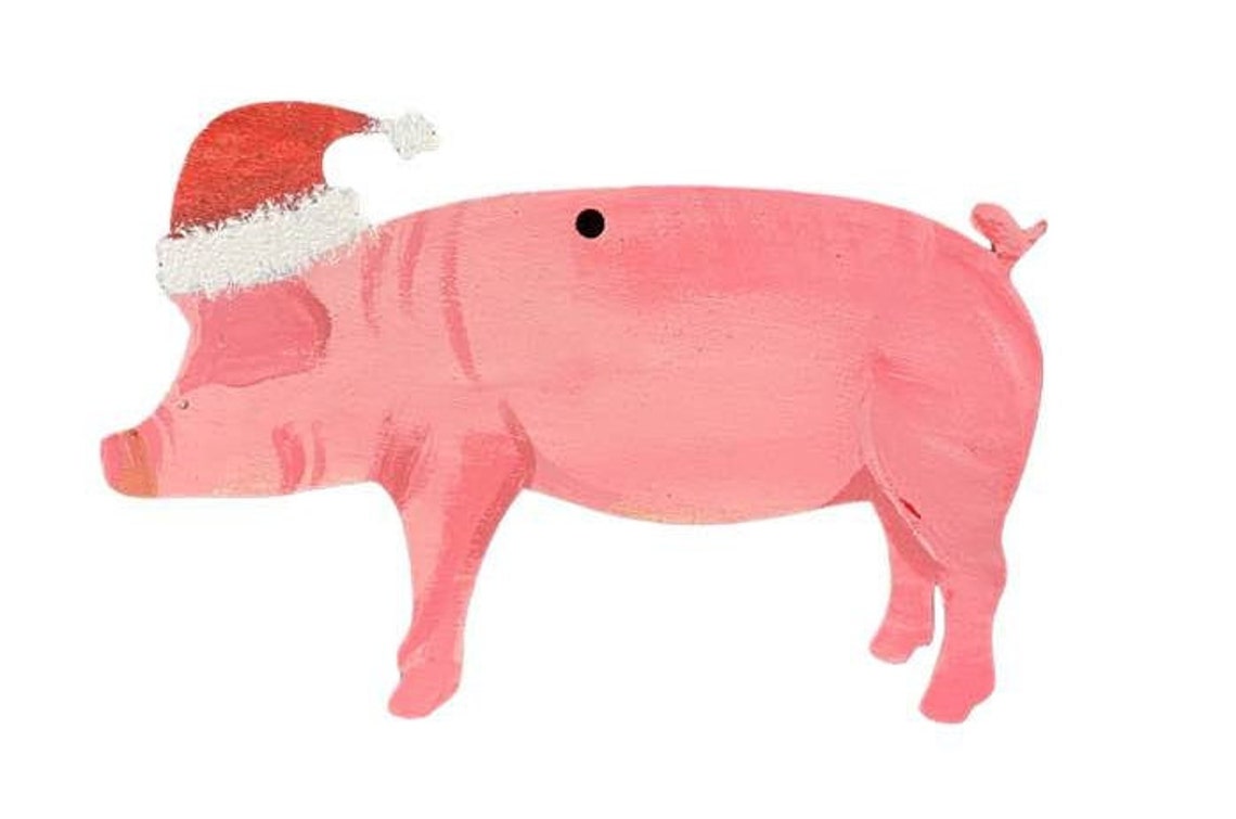 Personalized Hand Painted Christmas Pig Ornament - Etsy