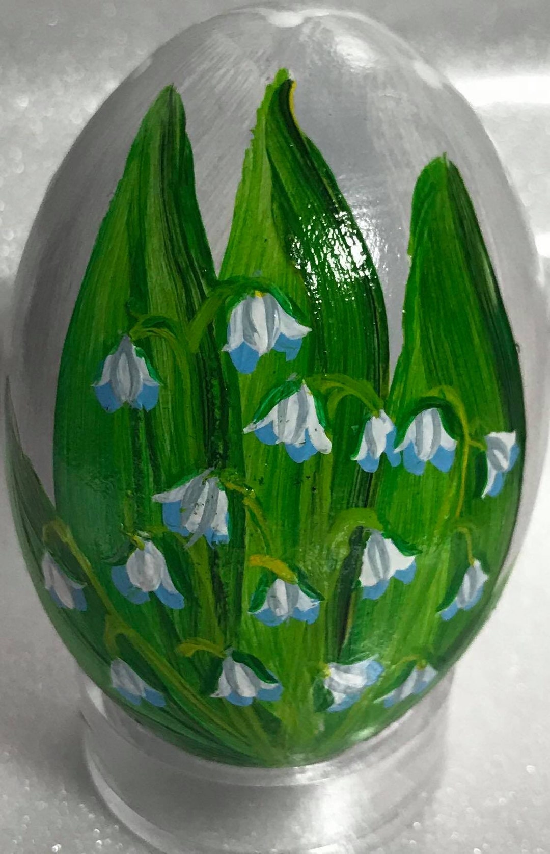 Hand Painted Lilies of the Valley Easter Egg on Stand - Etsy