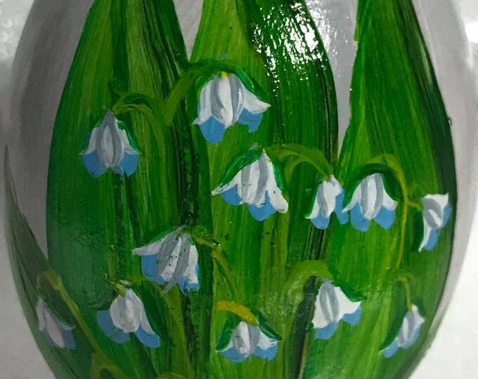 Hand Painted Lilies of the Valley Easter Egg on Stand - Etsy