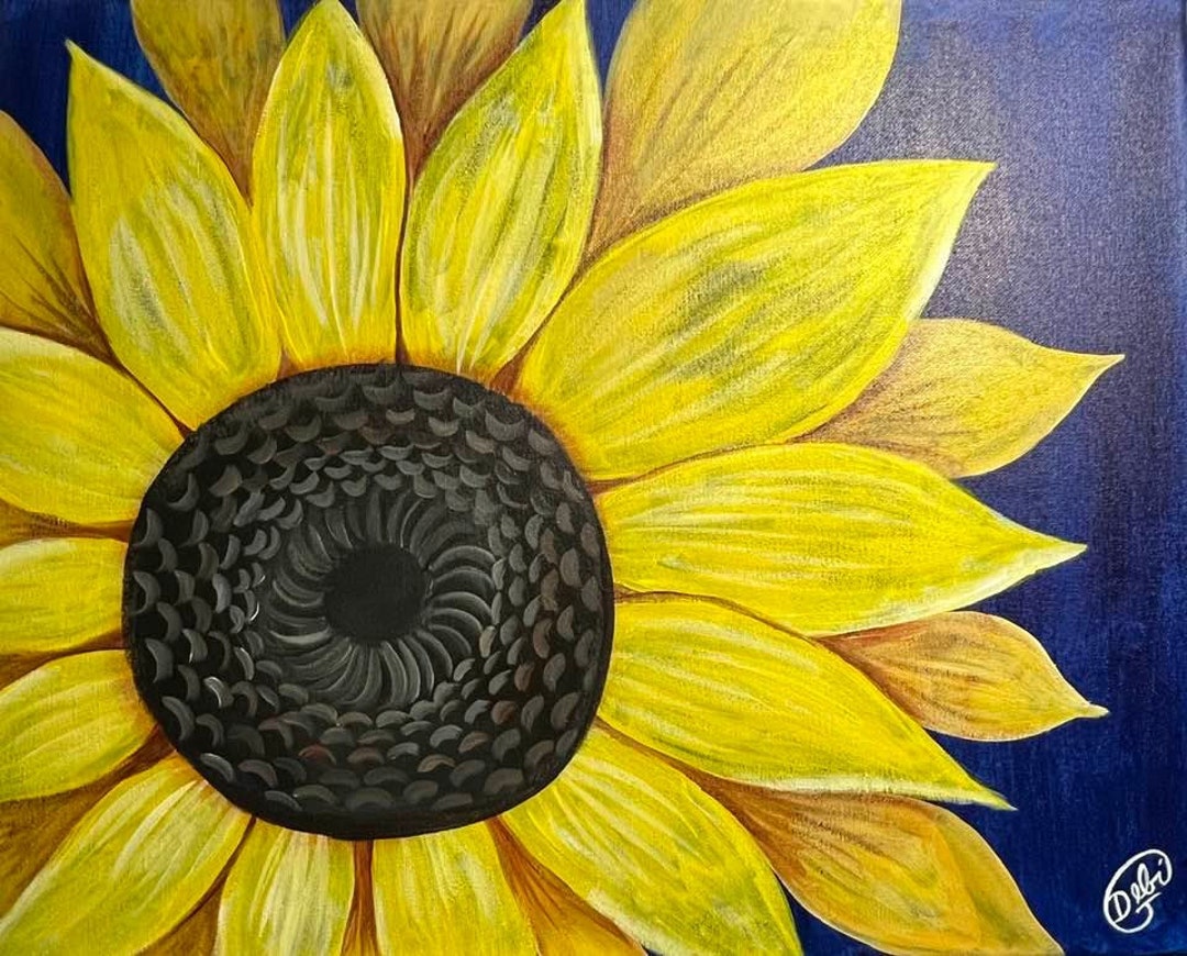 Hand Painted Sunflower Painting - Etsy