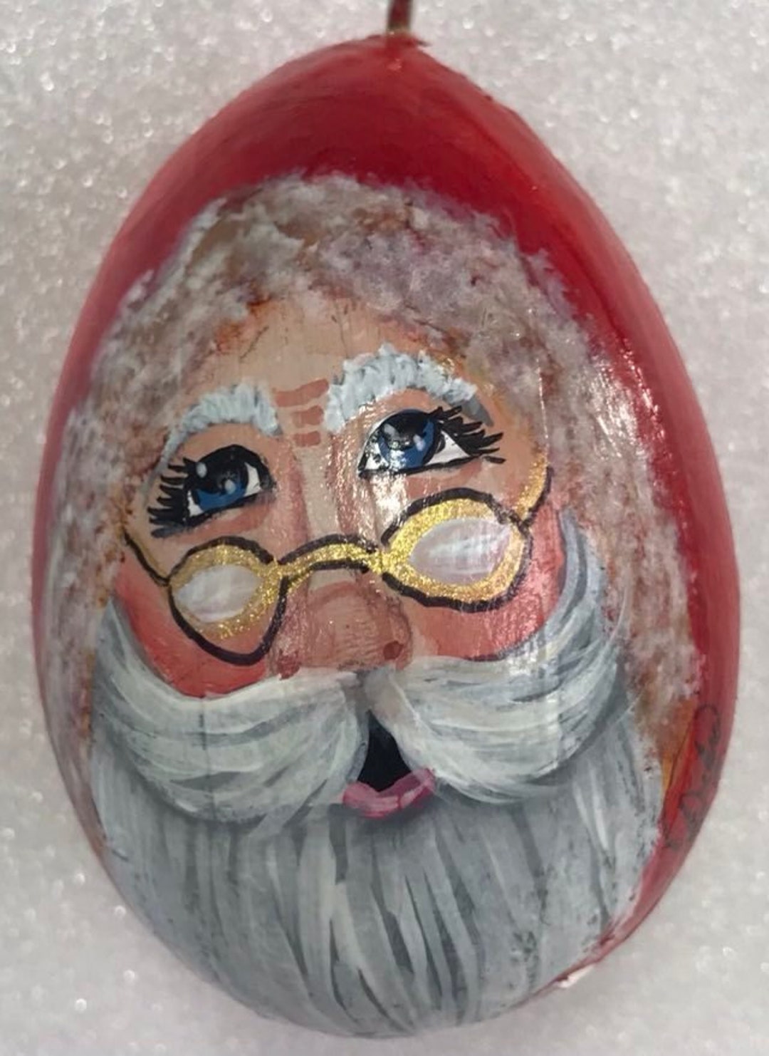 Personalized Hand Painted Santa Face Ornament-6 - Etsy
