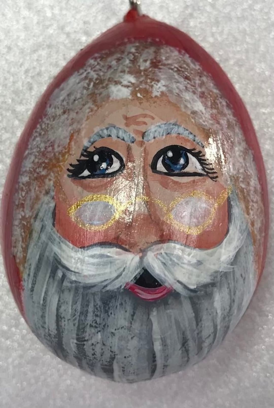 Personalized Hand Painted Santa Face Ornament - Etsy