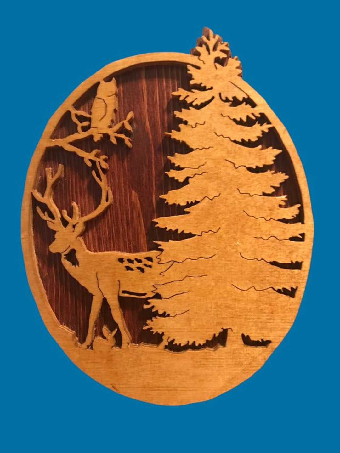Deer in the Forest Scroll Saw Art - Etsy