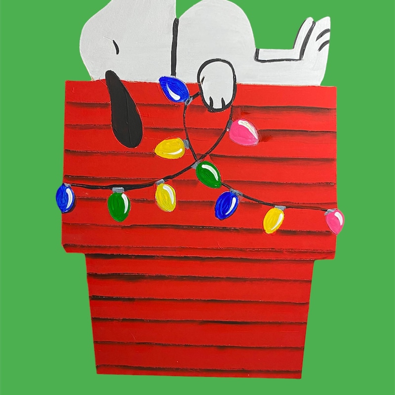 Snoopy on Dog House Christmas - Etsy
