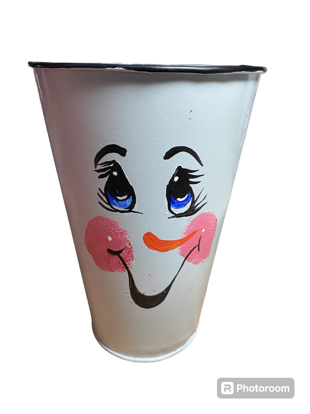 Hand Painted Snowman Vase - Etsy