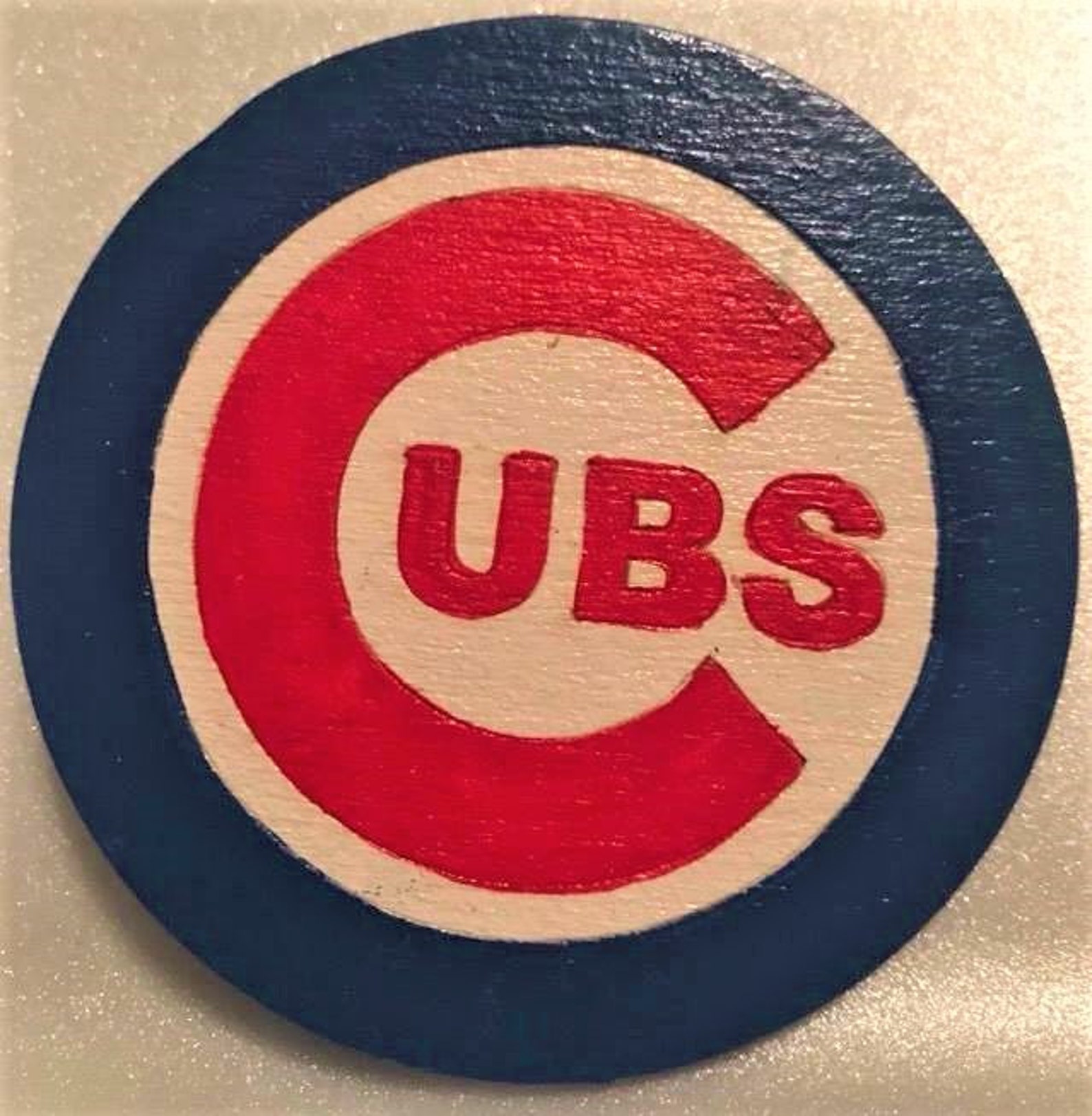 Hand Painted Chicago Cubs Pin - Etsy