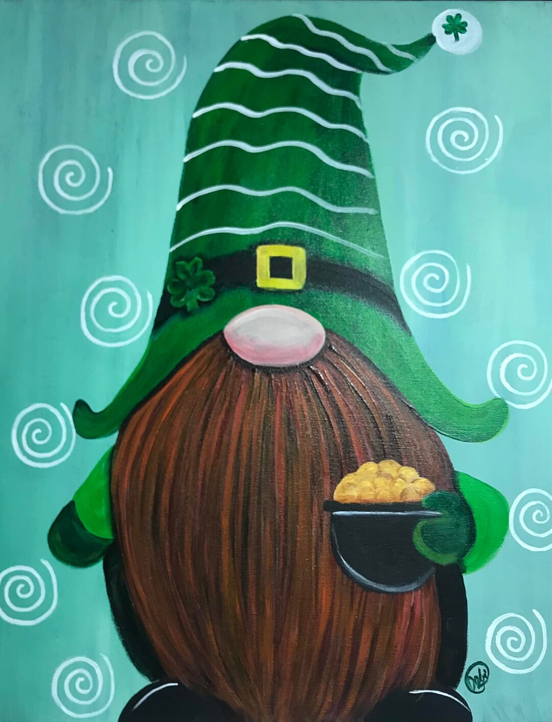 Hand Painted Irish Leprechaun Painting - Etsy