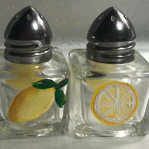 Hand Painted Lemon Salt and Pepper Shakers - Etsy