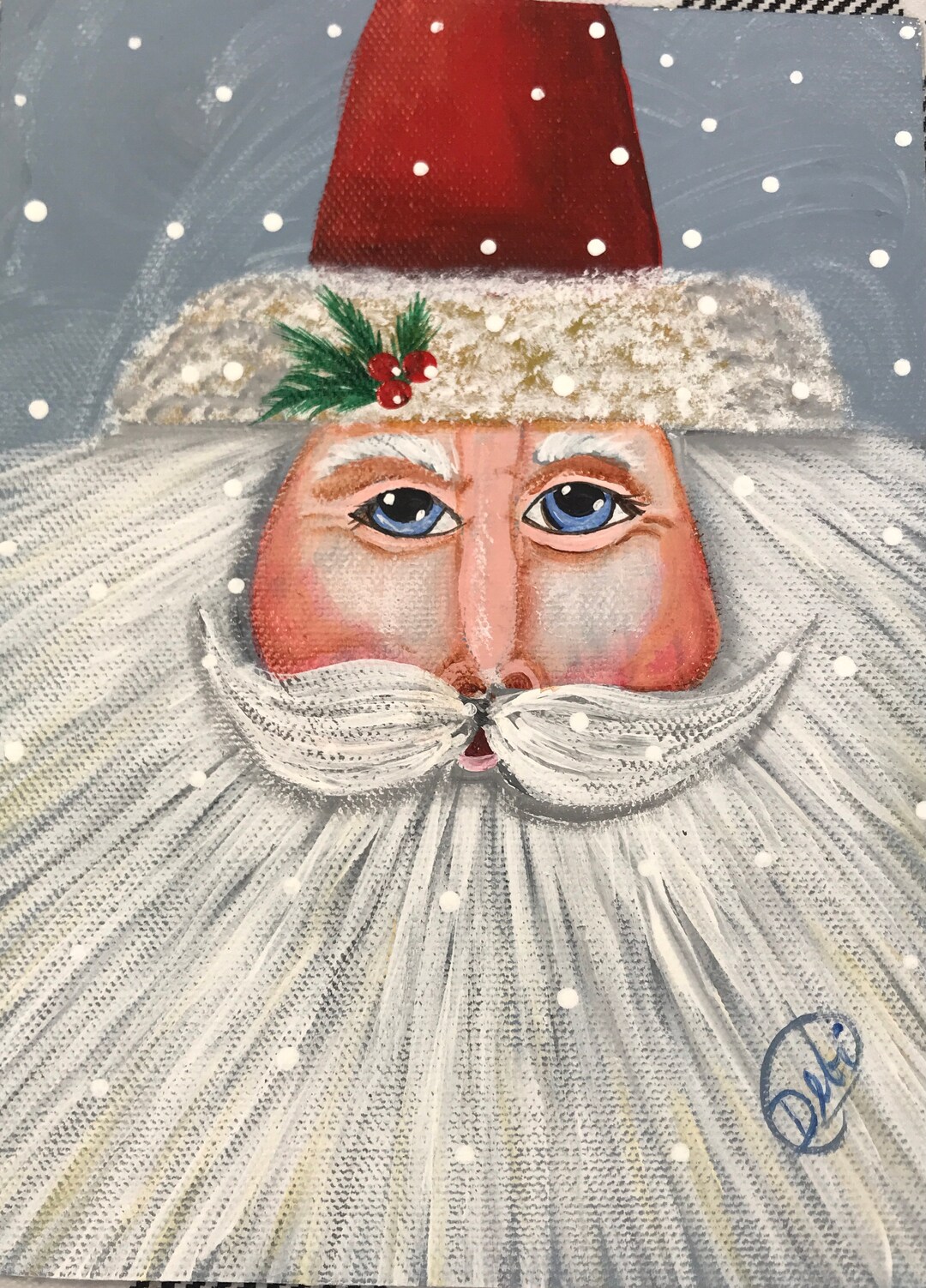Hand Painted Santa Face 2 - Etsy