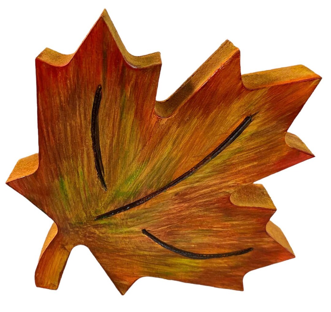Hand Painted Fall Leaf Shelf Sitter - Etsy