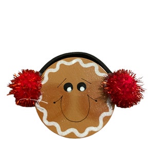 Hand Painted Gingerbread Face With Ear Muffs - Etsy