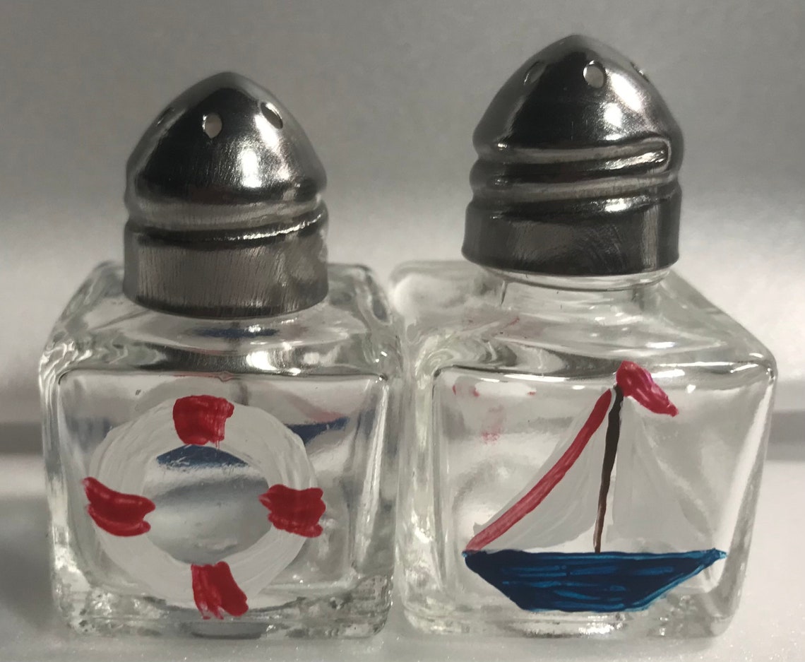Hand Painted Nautical Salt Shakers - Etsy
